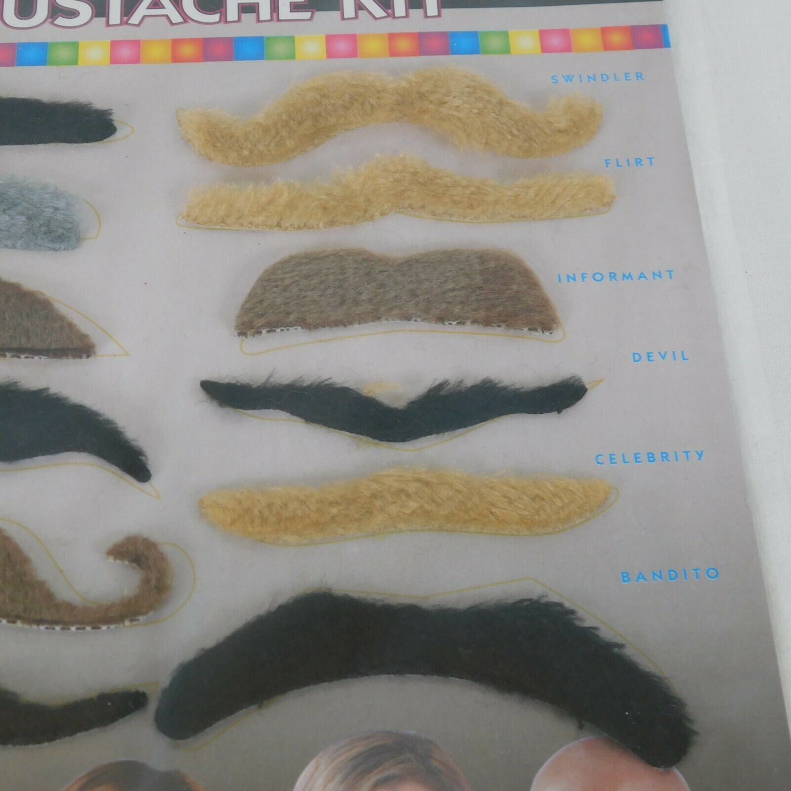 Moustache Kit 12 Piece Self Adhesive Halloween Costume Pretend Play ...
