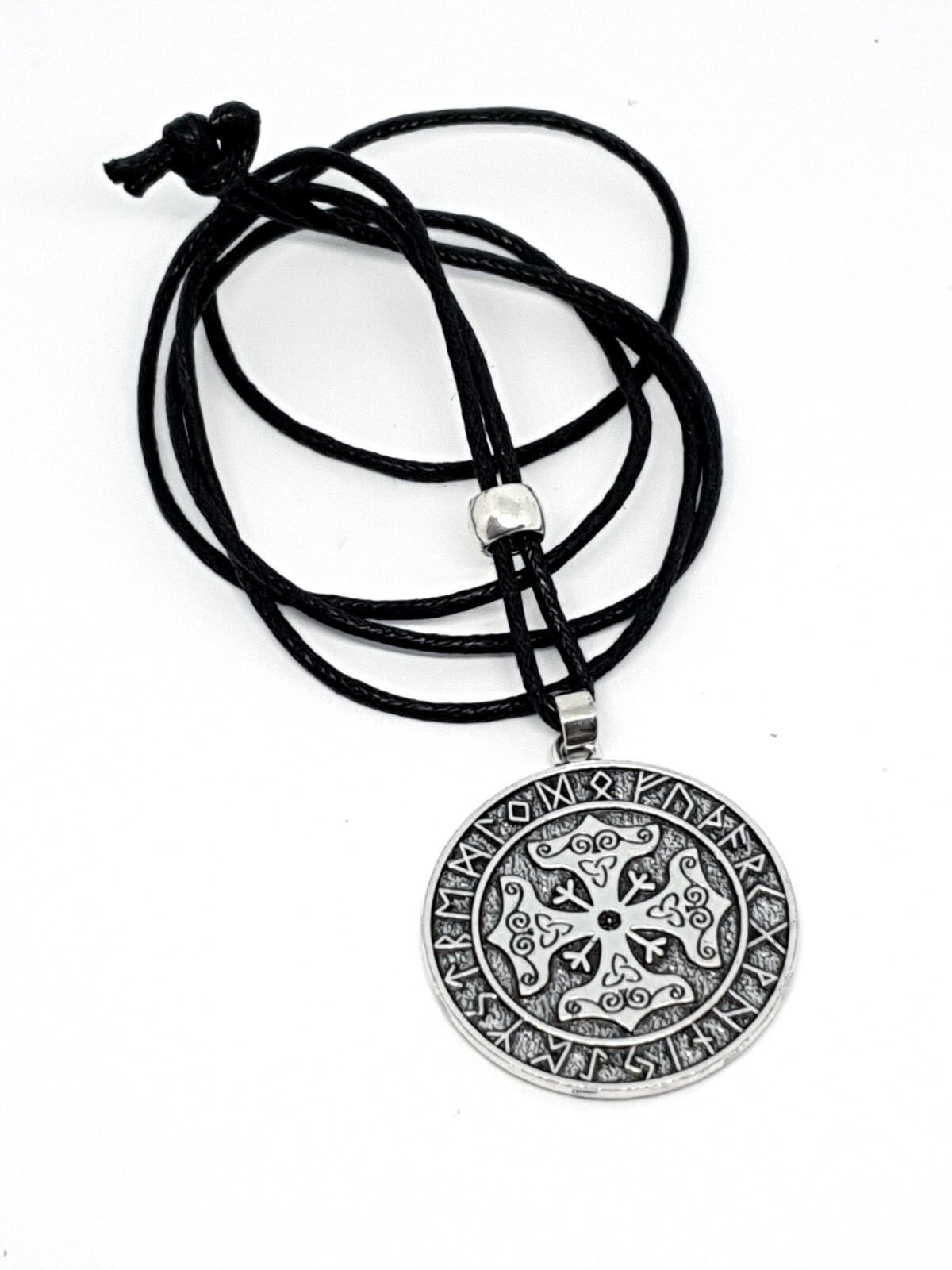 Thors Hammer Cross Necklace Pendant Rune Intuition & Decisions Corded ...