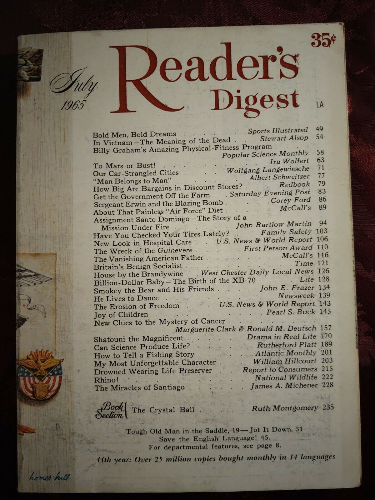 Readers Digest June 1965 Alcoholism John Chapman William G Terhune Rube ...