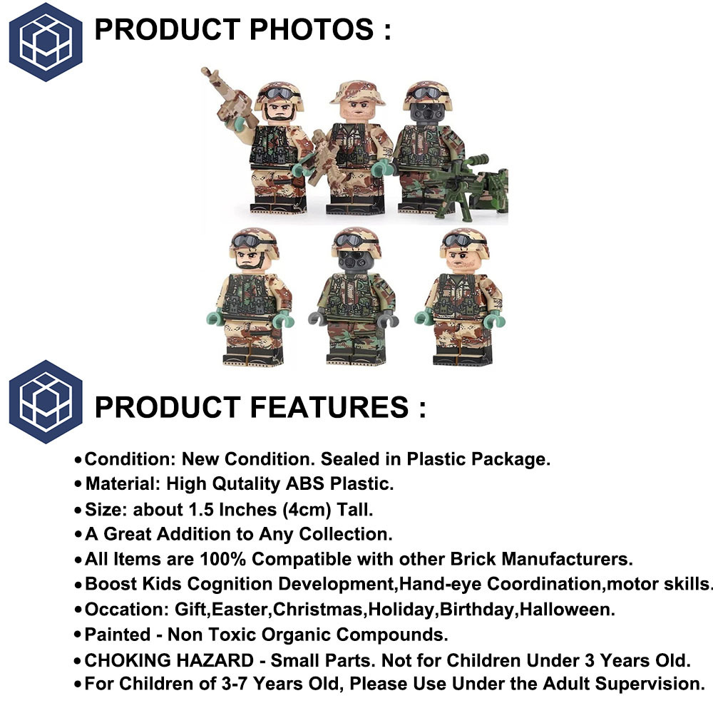 US Marine Corps Infantry Special Operation Custom 6 Minifigure Sets ...