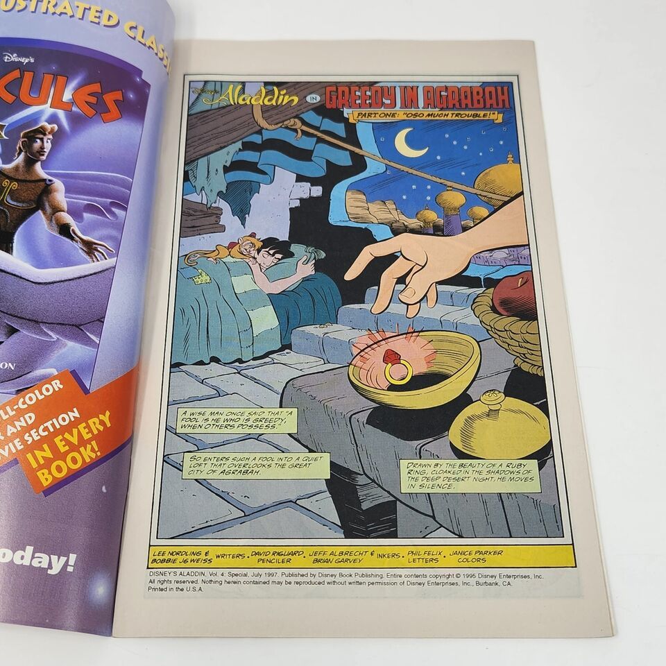 VINTAGE JULY 1997 DISNEY COMICS COMIC BOOK ALADDIN TO CATCH A THIEF # 4 ...