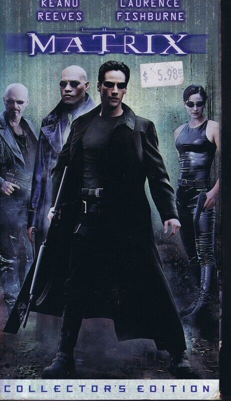 The Matrix VINTAGE VHS Cassette Keanu Reeves Laurence Fishburne - VHS Tapes