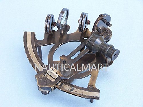 NauticalMart 7" Antique Brass Captain Sextant - Sextants