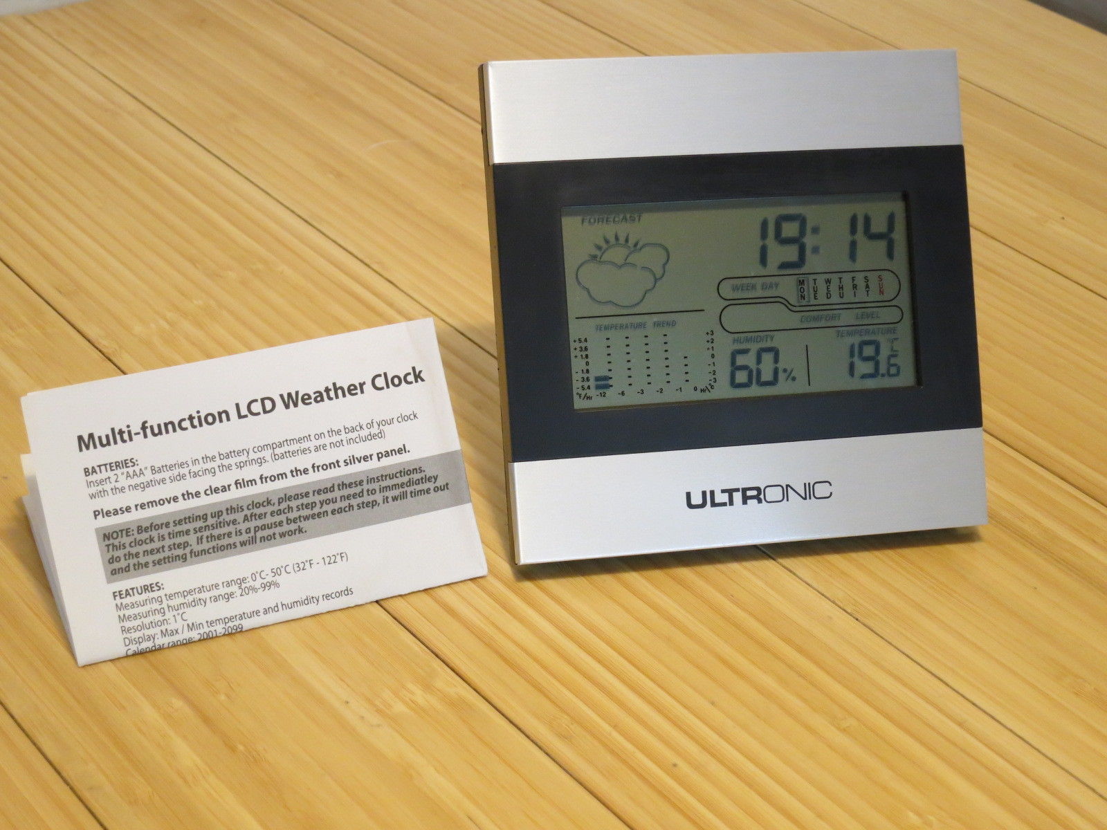 Ultronic Multi-Function LCD Weather Alarm and 50 similar items