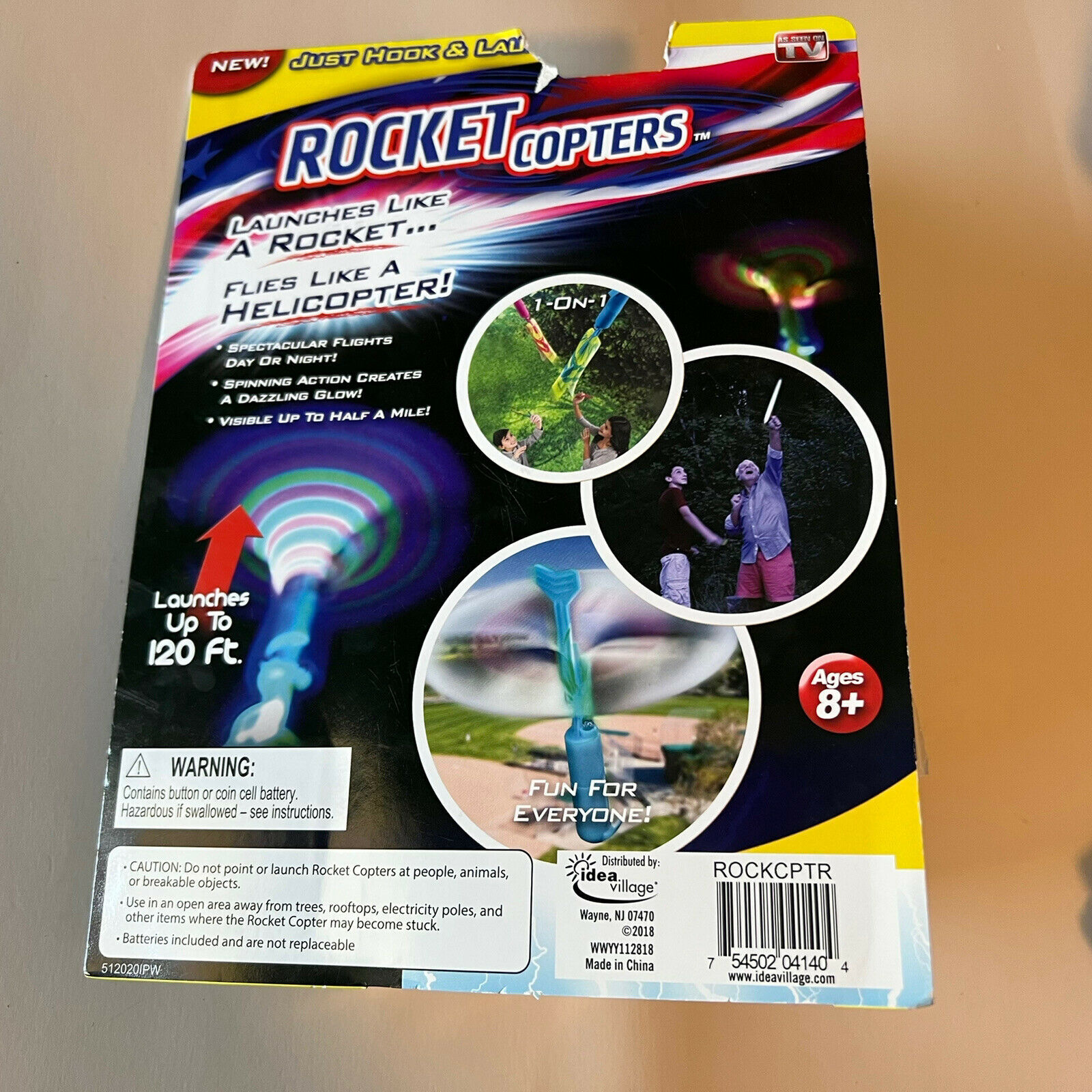 Rocket Copters LED Patriotic Outdoor Toy 6 Copters 3 Launchers BRAND ...