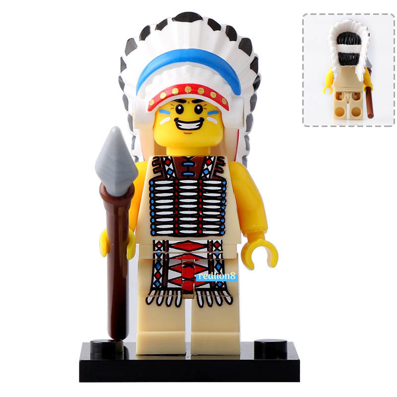 Tribal Chief Native American Indian Series 3 Lego Compatible Minifigure ...