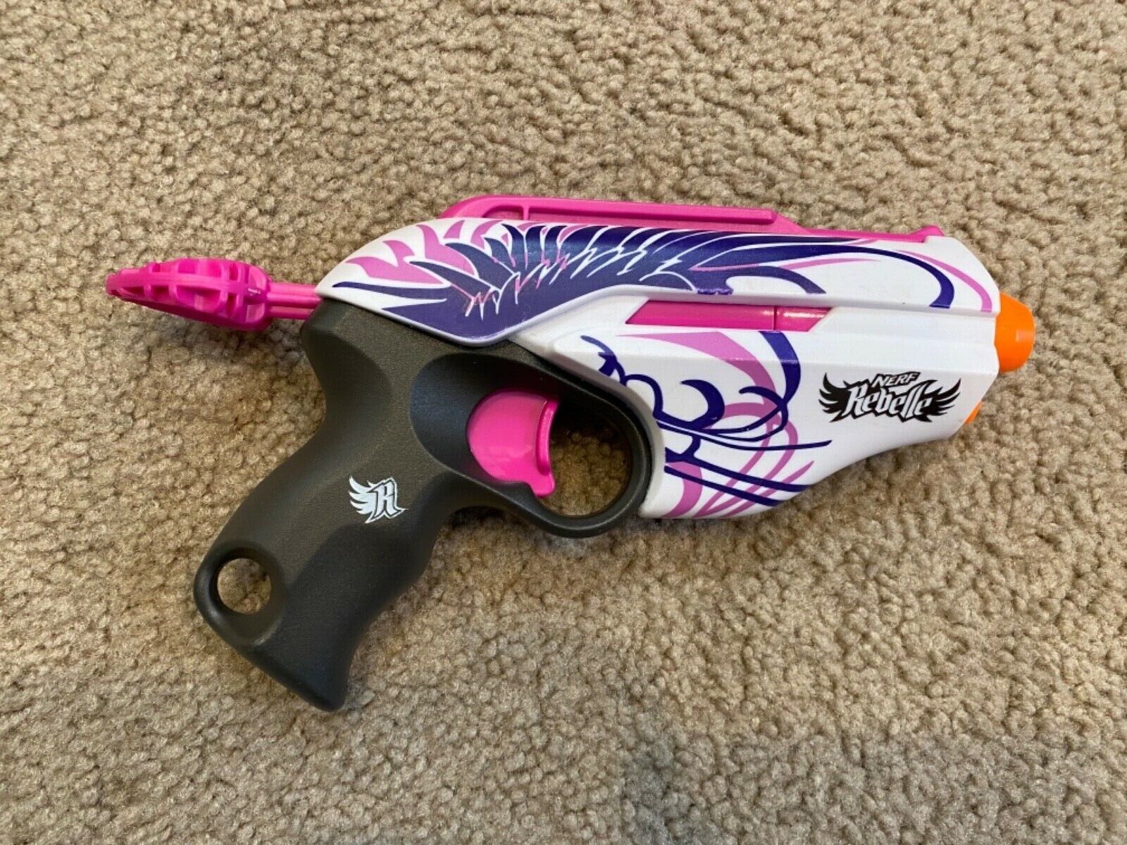 Nerf Dart Gun Rebelle Pink/White/Purple Single Shot Blaster **No Darts ...