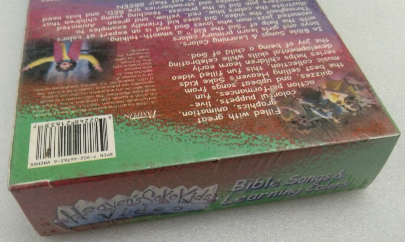 VHS Heaven’s Sake Kids Bible Songs and Learning Colors (VHS, 2000) NEW ... VHS Heaven’s Sake Kids Bible Songs and Learning Colors (VHS, 2000) NEW ...
