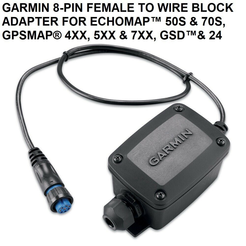 GARMIN 8-PIN FEMALE TO WIRE BLOCK ADAPTER F/ECHOMAP™ 50S & 70S, GPSMAP ...