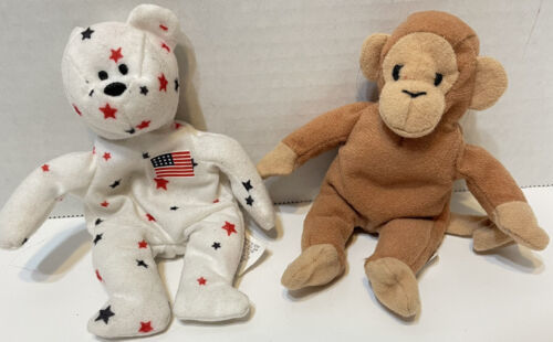 VTG 93 TY Teenie Beanie Babies McDonalds Mini Bongo Monkey Glory Bear 5 ...