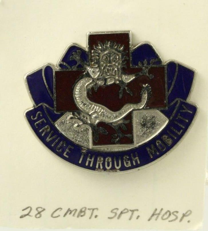 US ARMY DUI Insignia Pin SERVICE THROUGH MOBILITY 28th Combat Support ...