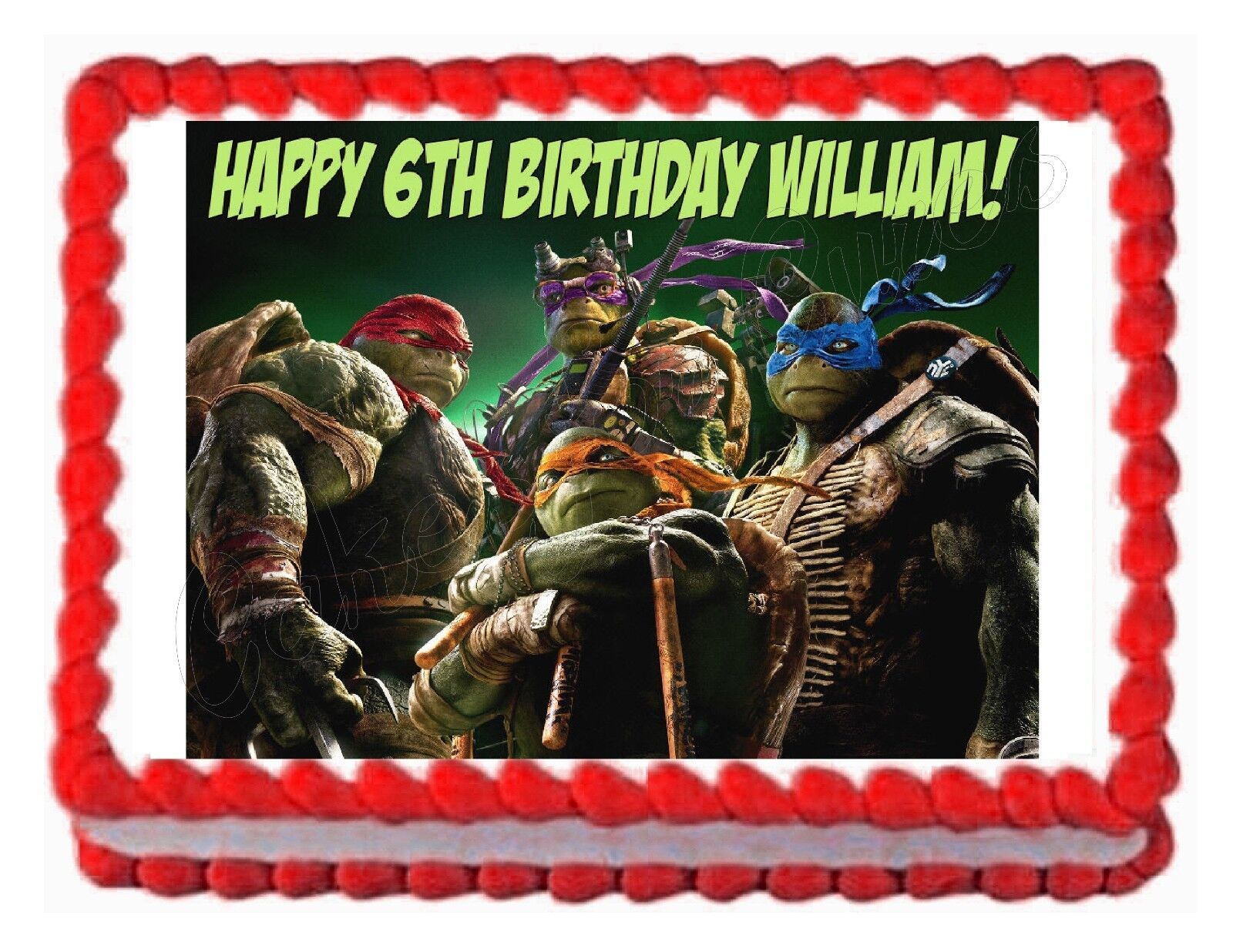 TMNT 2014 Teenage Mutant Ninja Turtles party edible cake topper ...