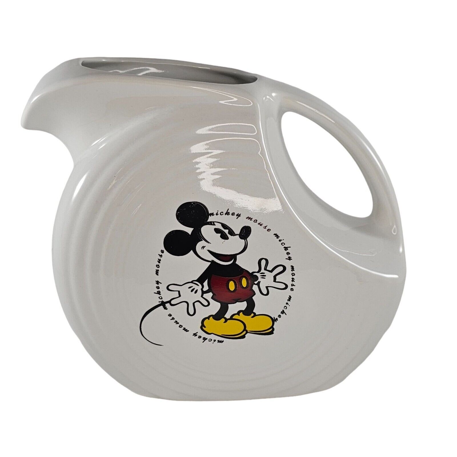 Vintage Fiesta Fiestaware Mickey Mouse Disk Pitcher White RARE - Jugs ...