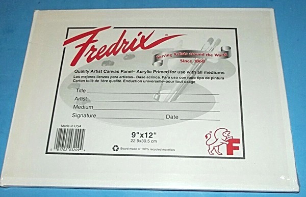Fredrix Artist Canvas Panel Boards 3-Pack 9" x 12" Acrylic Primed White ...