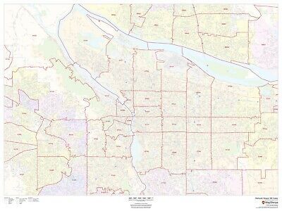 Portland, Oregon ZIP Codes Laminated Wall Map (MSH) - US