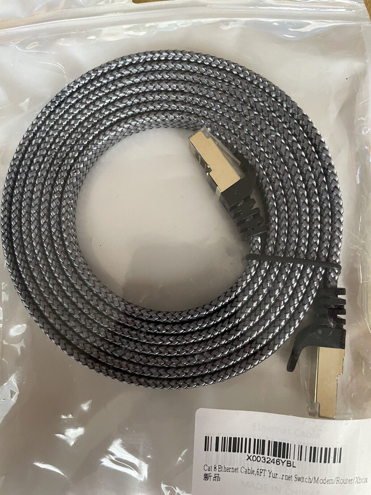 Cat 8 Ethernet Cable 6ft Ciwoda Nylon Braided For Switch, Modem, Router ...