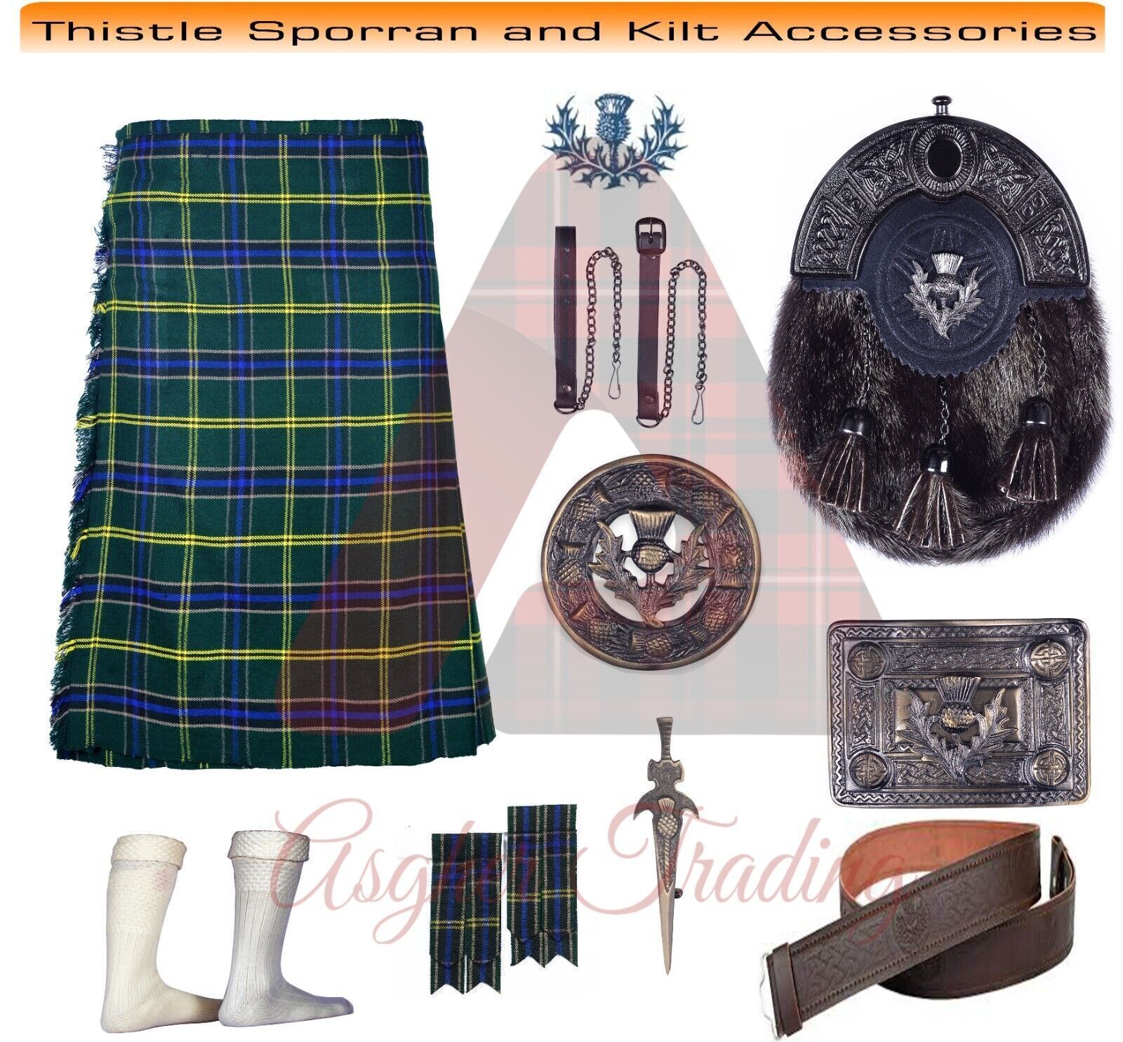 Scottish Traditional US Army Tartan 8 Yard Kilt Outfit For Men Kilt ...
