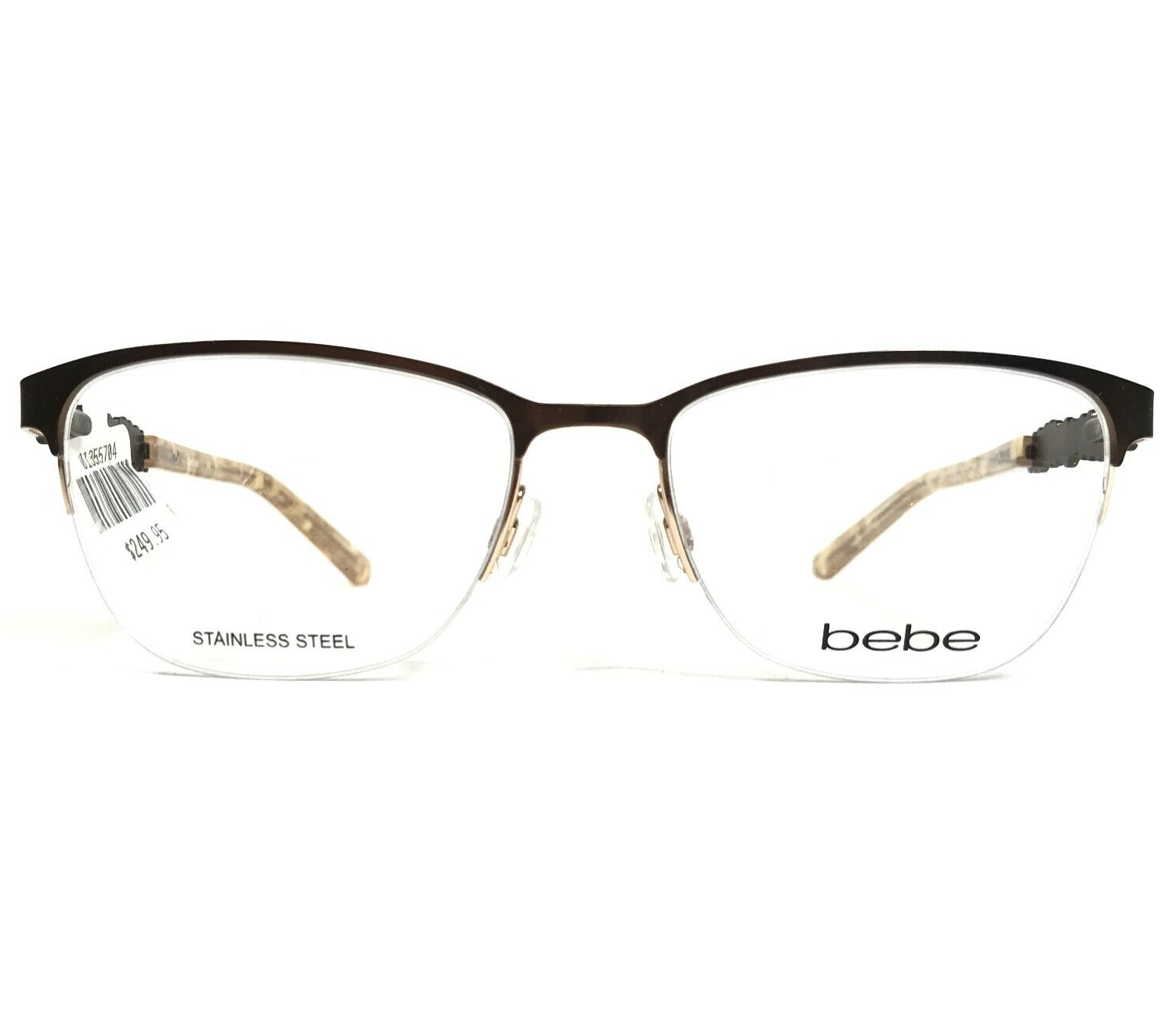 Bebe Eyeglasses Frames Bb5177 200 Topaz Floral Brown Gold Crystals 52 17 135 Eyeglass Frames