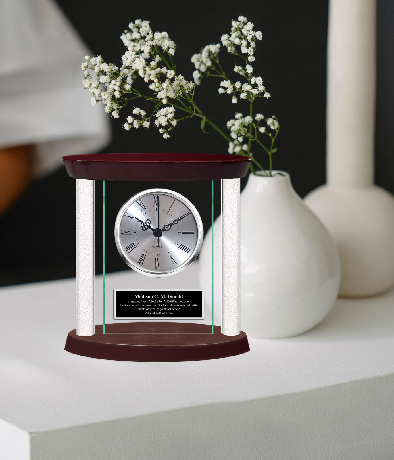 Personalized Clock Diamond Engrave Gift Appreciation Award Unique ...
