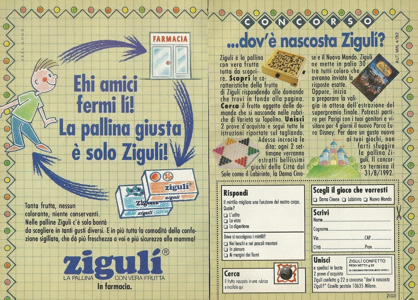 X0205 Zigulì la pelota con fruta real - Publicidad 1992 - Publicidad ...