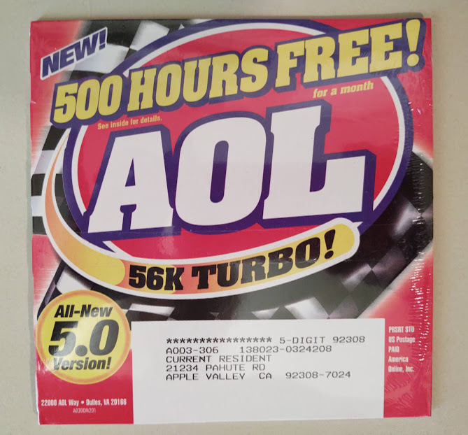 AOL Vintage Internet Installation CD 1999 Free 500 Hours Dial Up ...