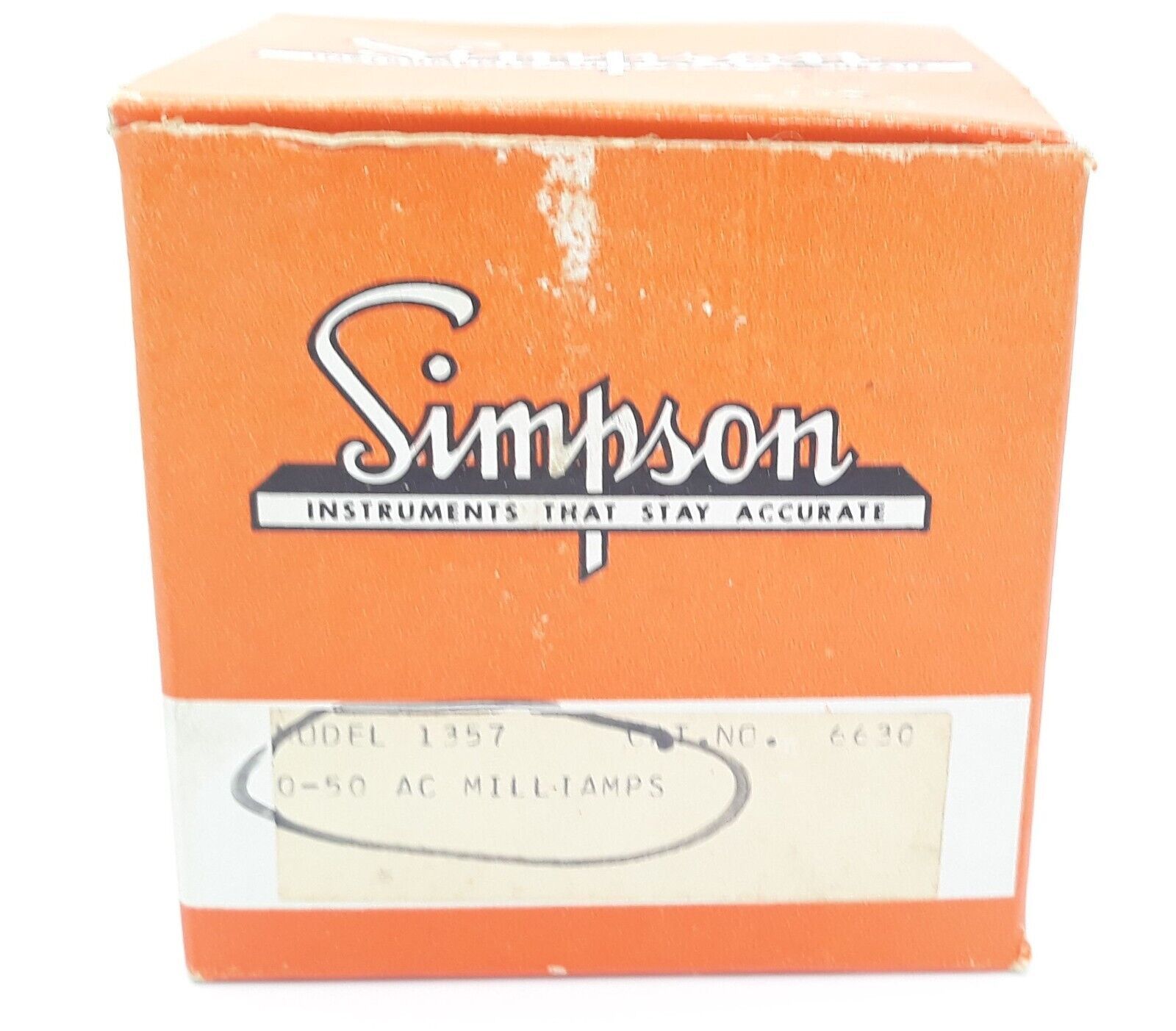 Simpson Panel Meter Model 1357 0-50 AC Milliamperes Cat# 6630 - Test ...