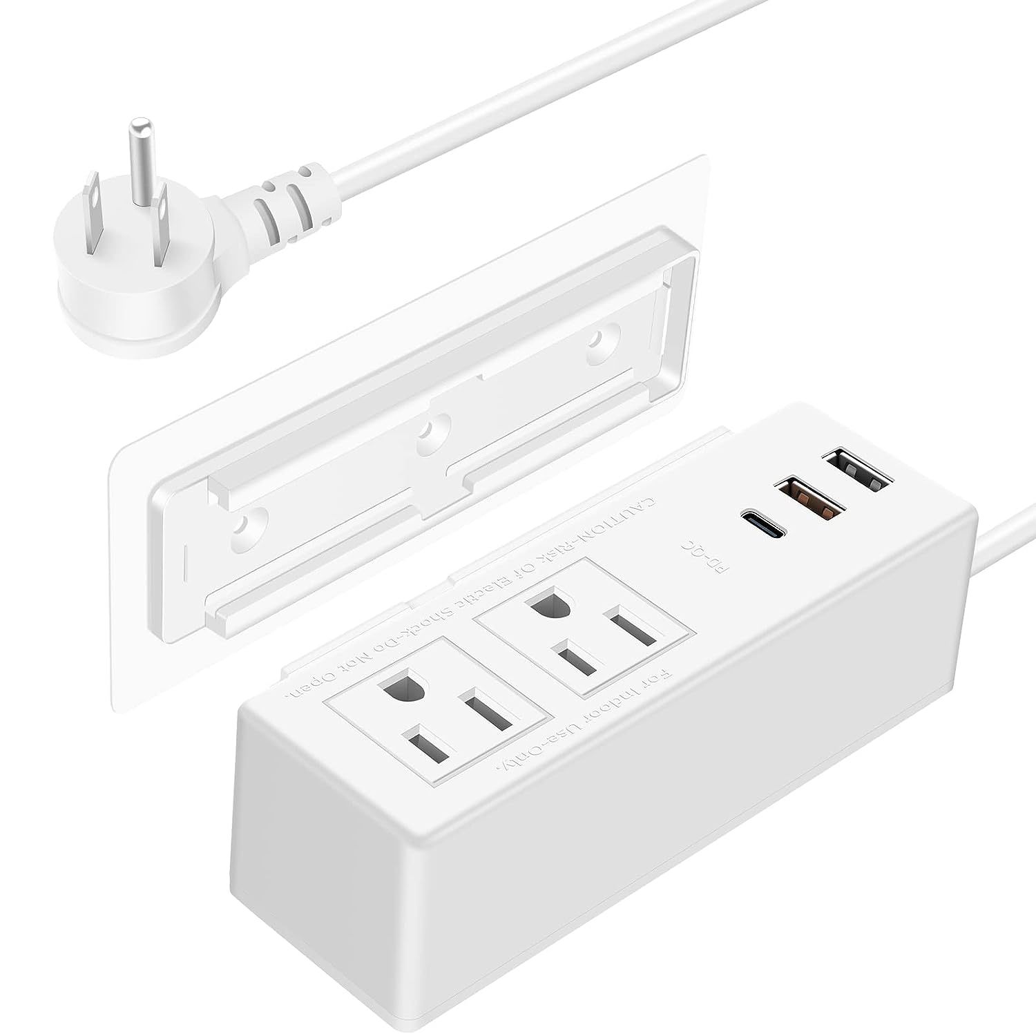 Under Desk Power Strip Usb C, Adhesive Wall Mount Power Strip Pd 20W ...