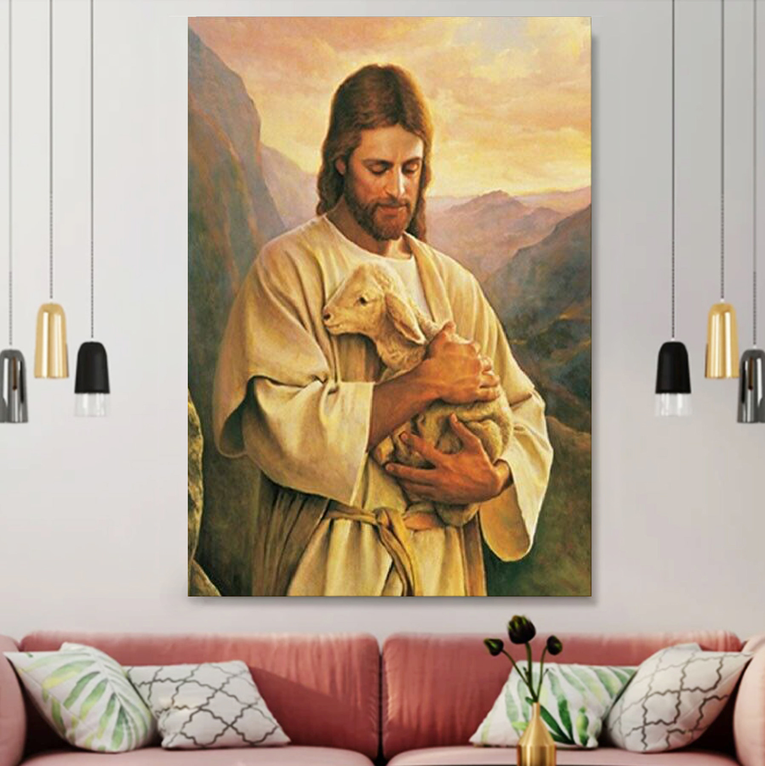Jesus Wall Art Bible Verse Wall Decor Gift for Jesus Christ Canvas Wall ...