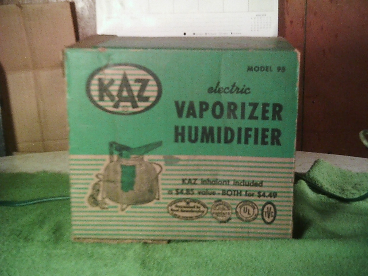 Vtg Kaz Electric Vaporizer Humidifier Model 95 Original Box & Paperwork ...