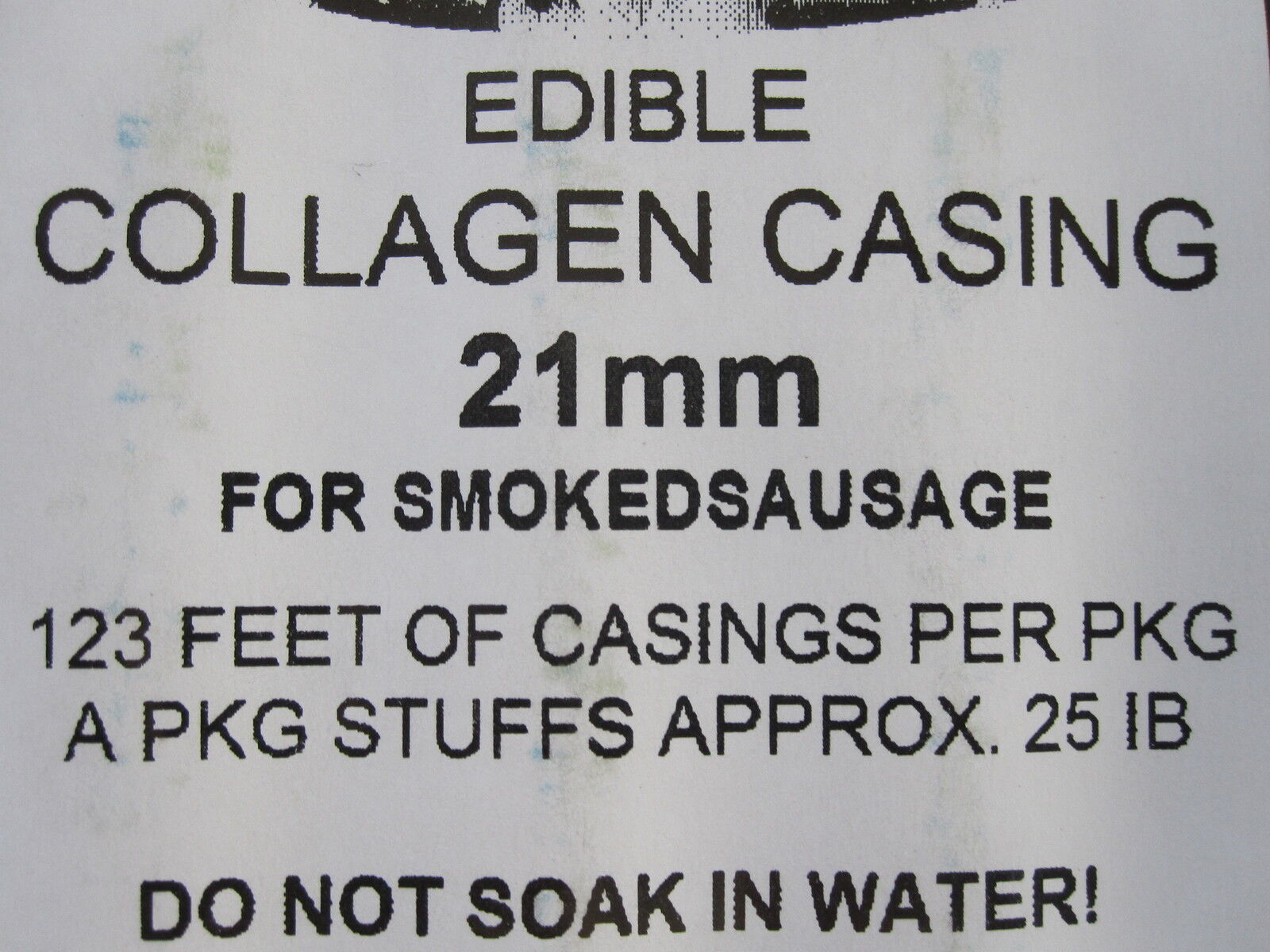 21 mm Snack Stick CASINGS for 75 lbs Edible Collagen Slim Pepperoni ...