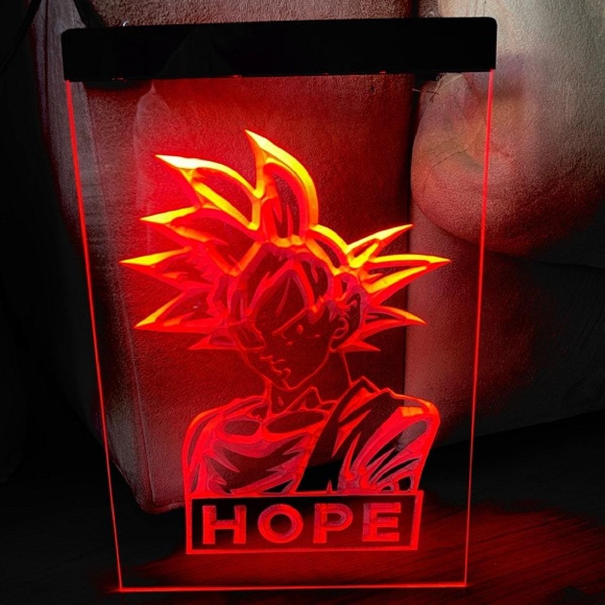 Goku Hope Illuminated Led Neon Sign Home Decor, Room, Lights Décor ...