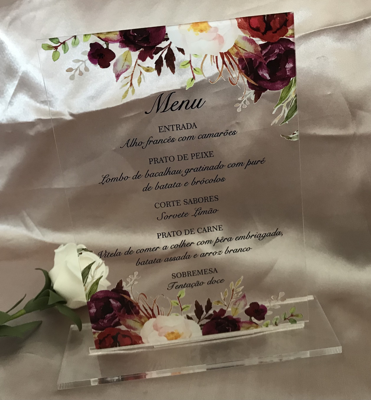 Acrylic Wedding Invitation,Custom 10pcs Acrylic dinner menu with ...