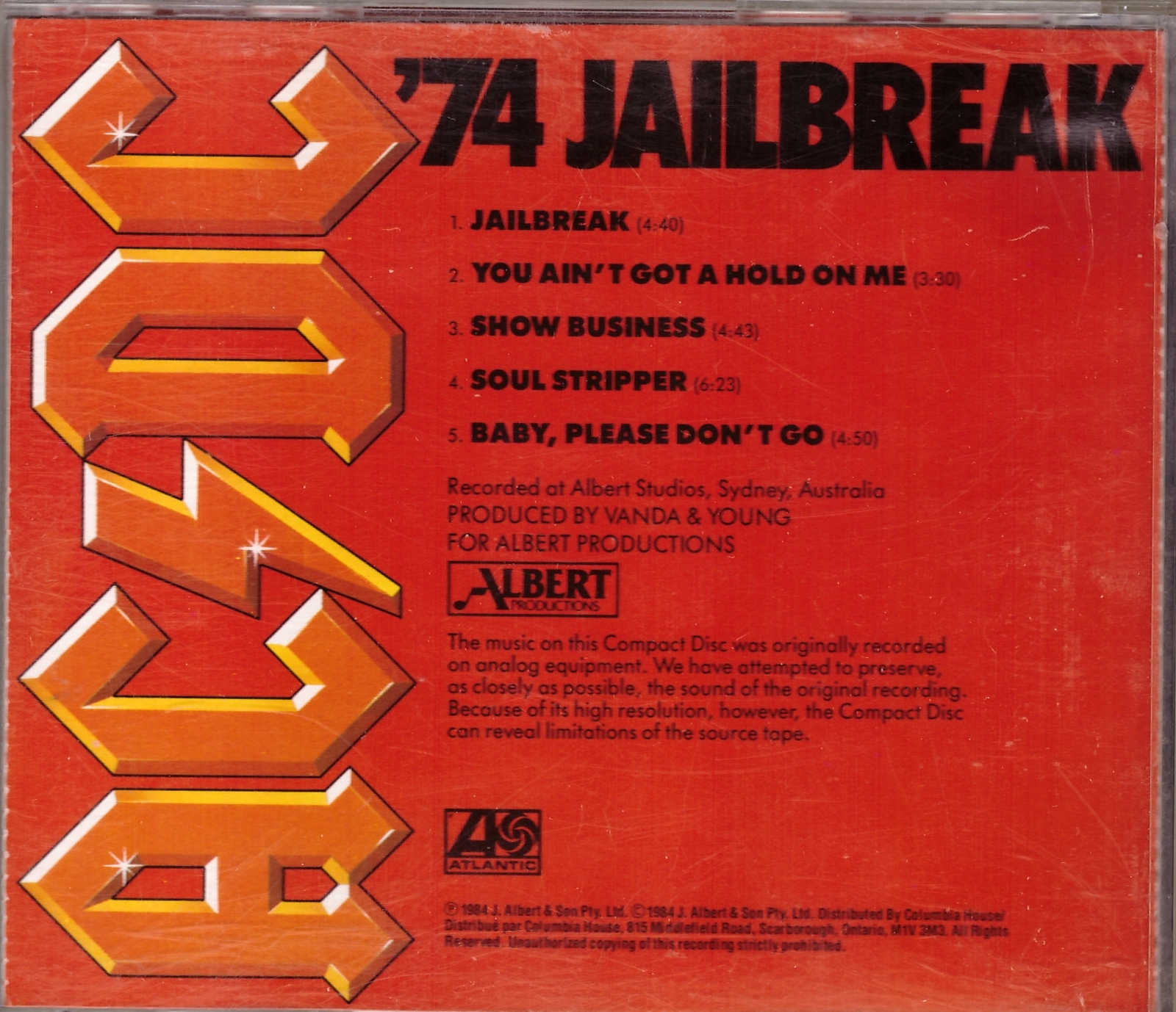AC/DC CD '74 Jailbreak - CDs AC/DC CD '74 Jailbreak - CDs