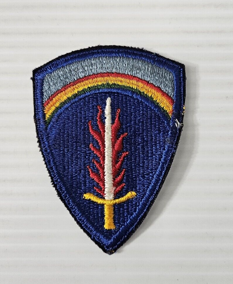 Military Patch~Flaming Sword under a Rainbow U.S. Army Europe Patch ...
