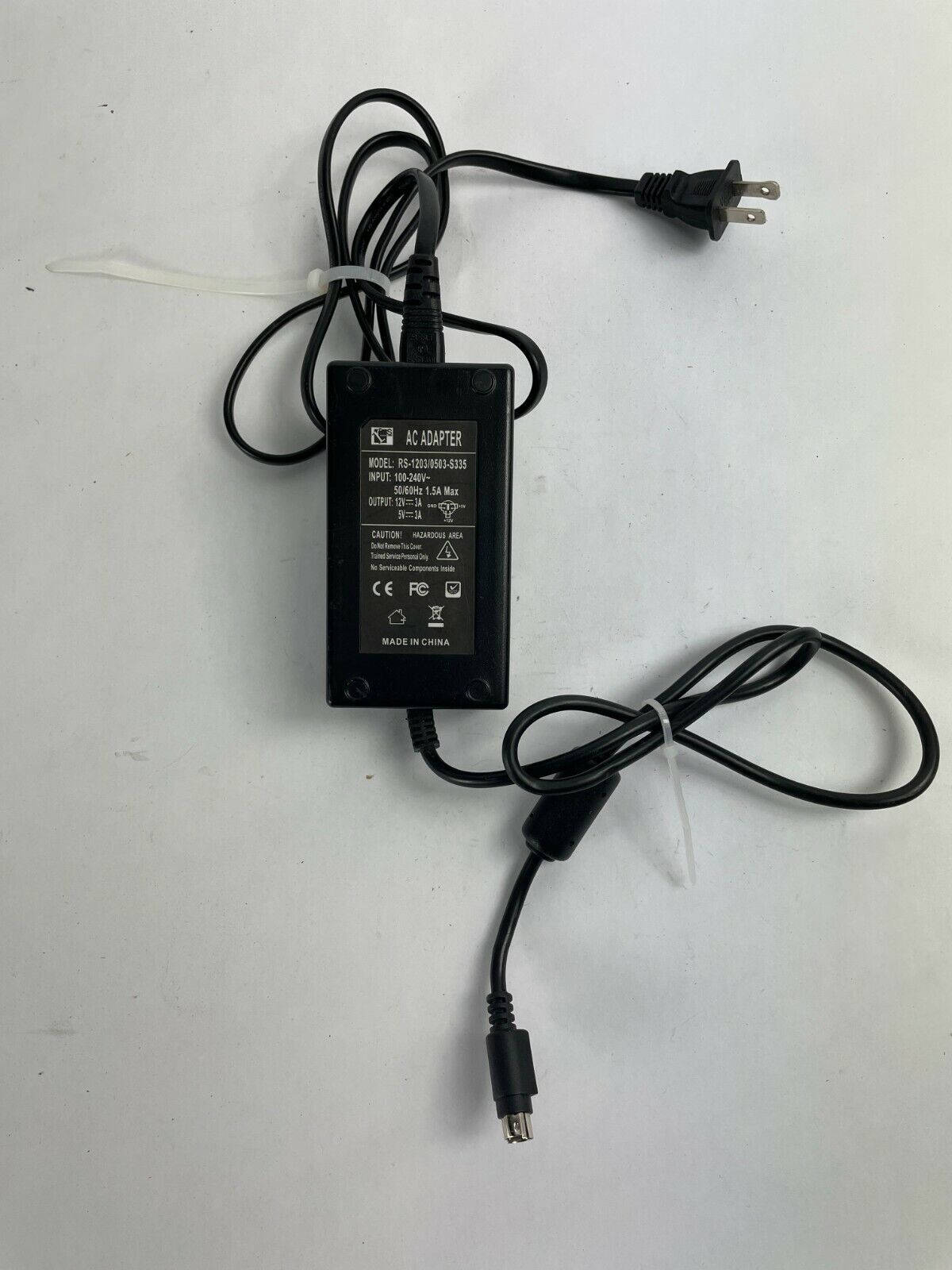 Genuine Ac Adapter RS-1203/0503-S335 Output 5/12 V 3 A Power Supply ... Genuine Ac Adapter RS-1203/0503-S335 Output 5/12 V 3 A Power Supply ...