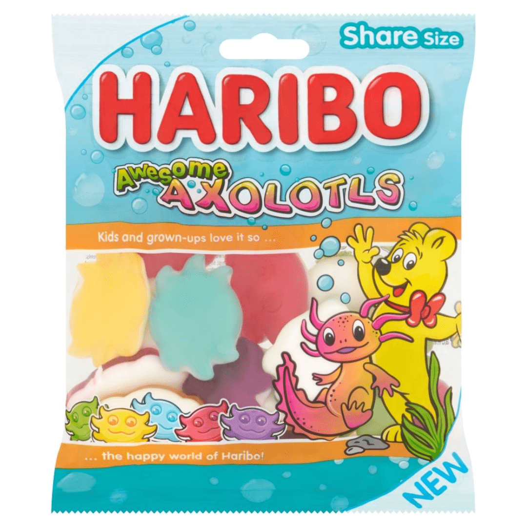 Haribo Awesome Axolotls British Gummy Candy (160g Bag) - Everything Else