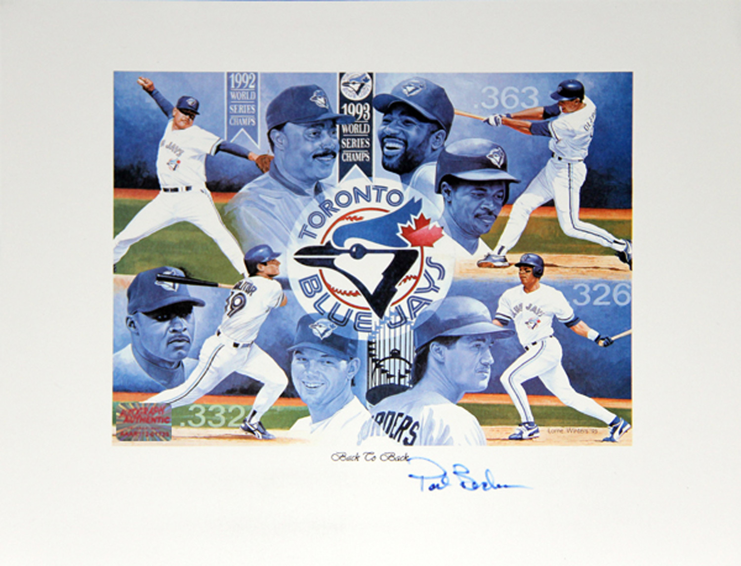 Pat Borders Autographed Lithograph - Toronto Blue Jays - World Series ...