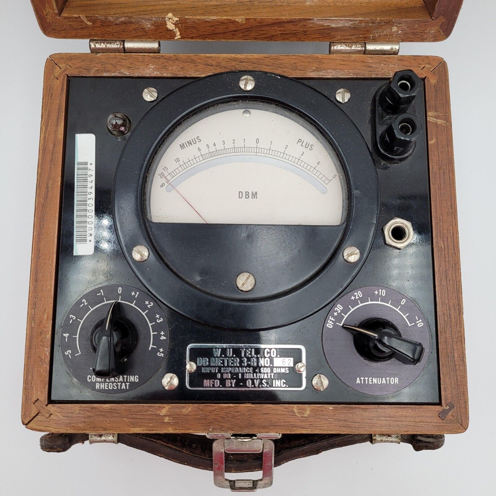 Vintage Western Union DB Meter Model 3-B With Rheostat Original Wooden ...