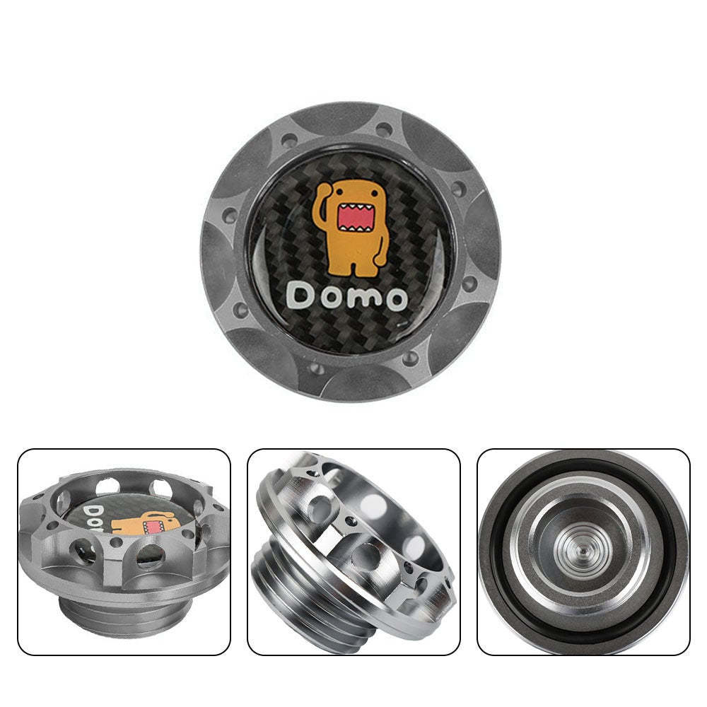 Brand New Jdm Domo Real Carbon Fiber Sticker with ALUMNIUM Gray Billet ...