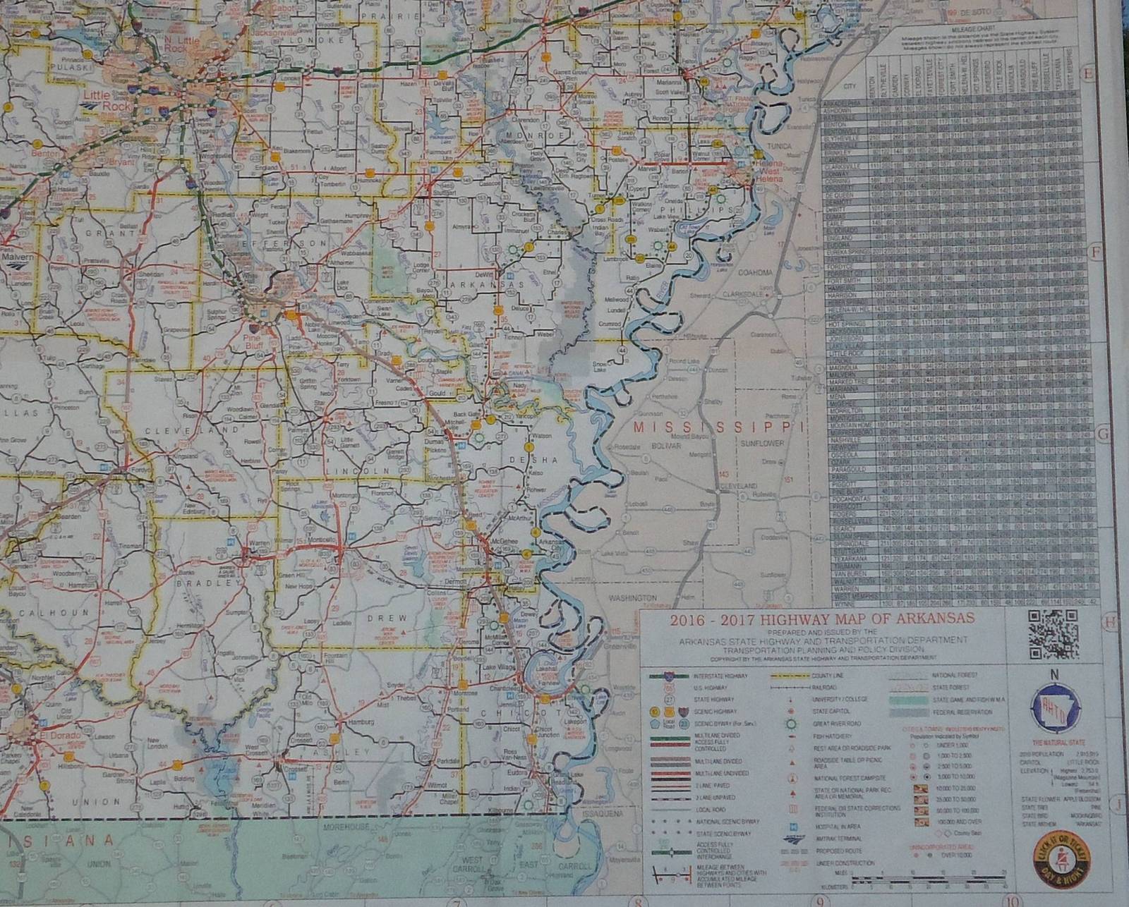 BRAND NEW HUGE 2016-17 ARKANSAS STATE HIGHWAY MAP - EXCELLENT REFERENCE ...