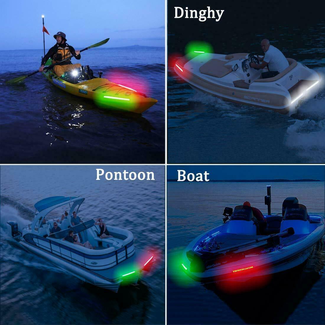 Red Green Navigation LED Marine Bow Boat Lights 12V Yacht Pontoon Canoe ...