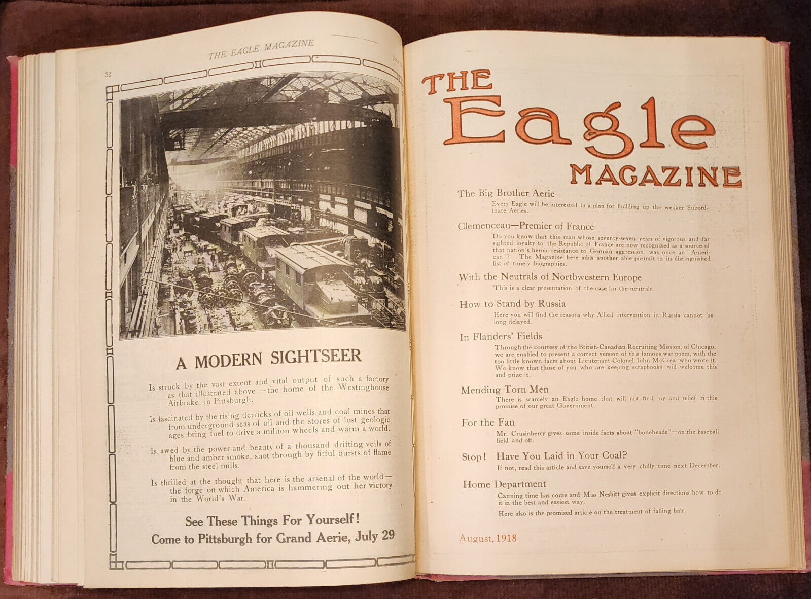 1918 - Twelve Eagle Magazines Bound Into One - Fraternal Order of Eagles- Advs - Antiquarian ...