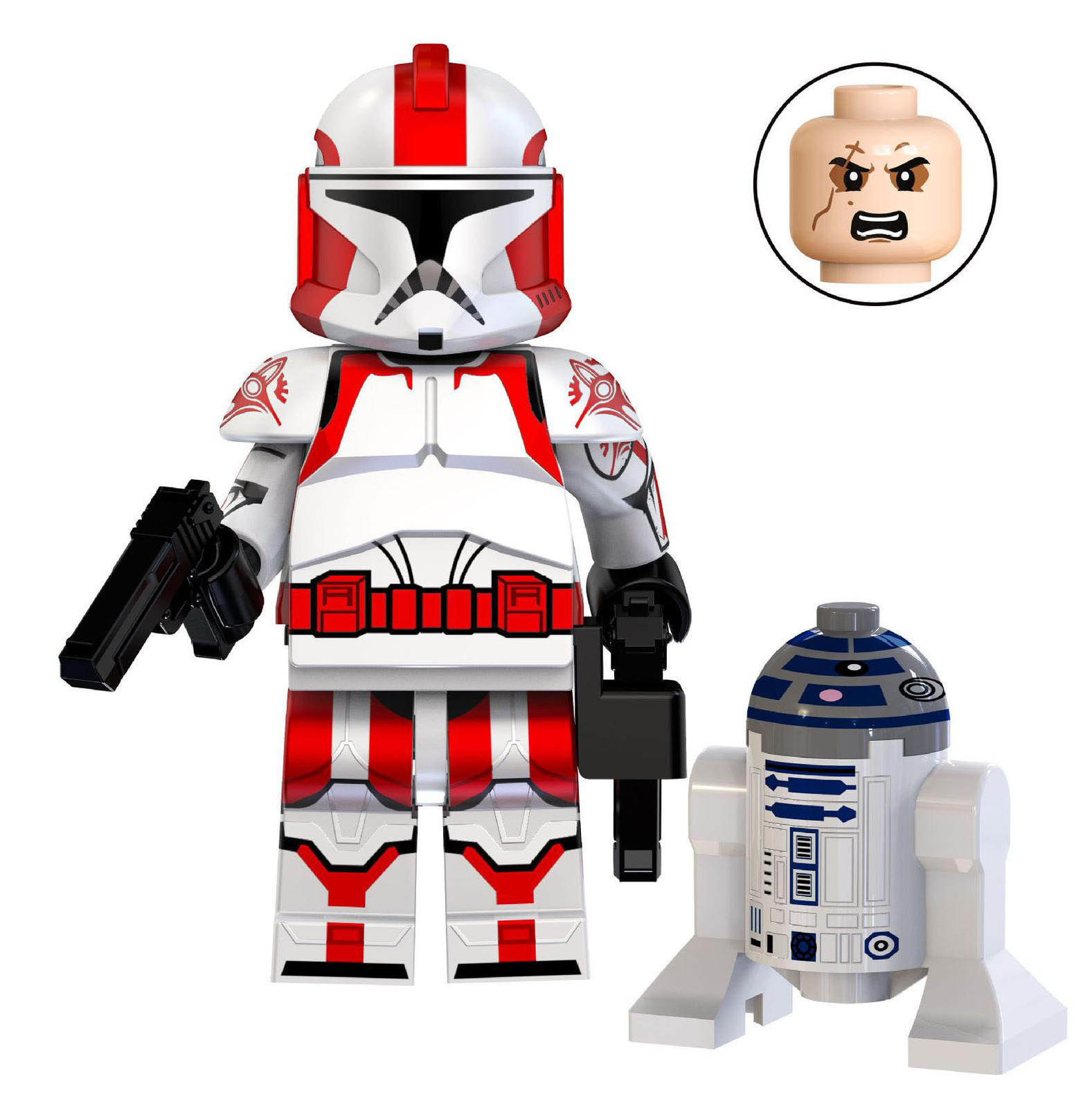 Star Wars Clone Commander Stone with R2D2 Custom Minifigure Toys ...