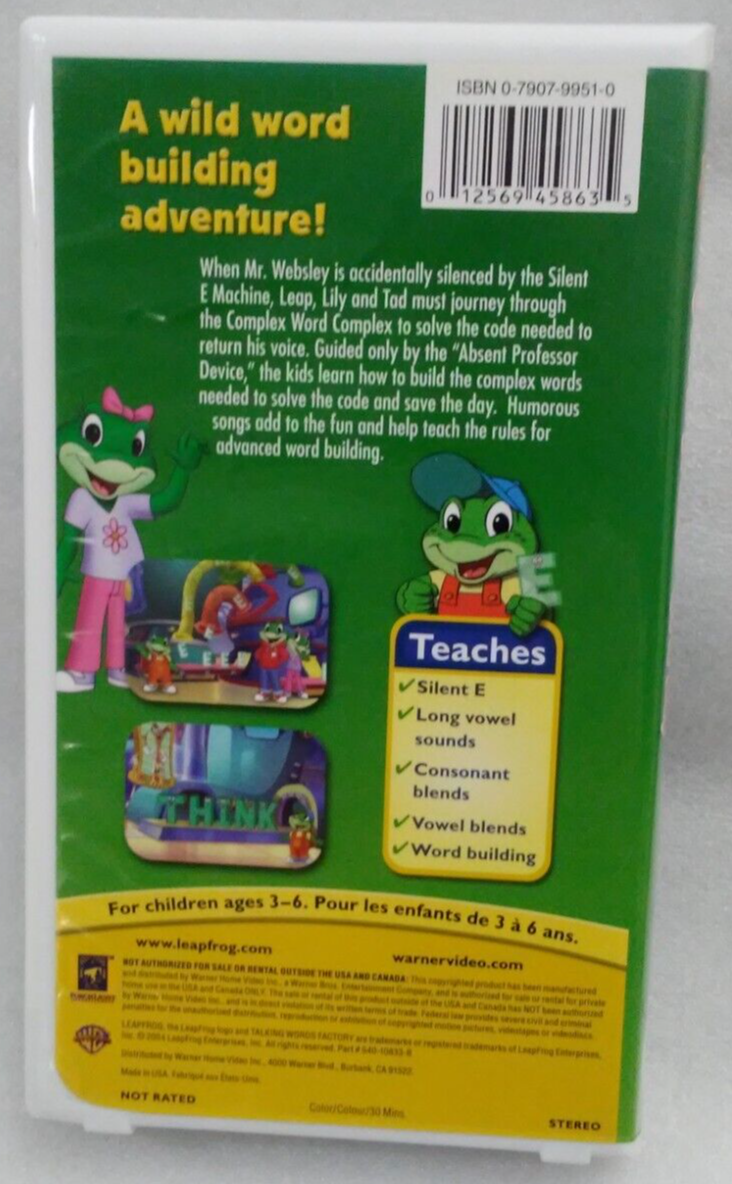 VHS Leap Frog - Code Word Caper 2 (VHS, 2004, Bullet Case, Warner Home ...