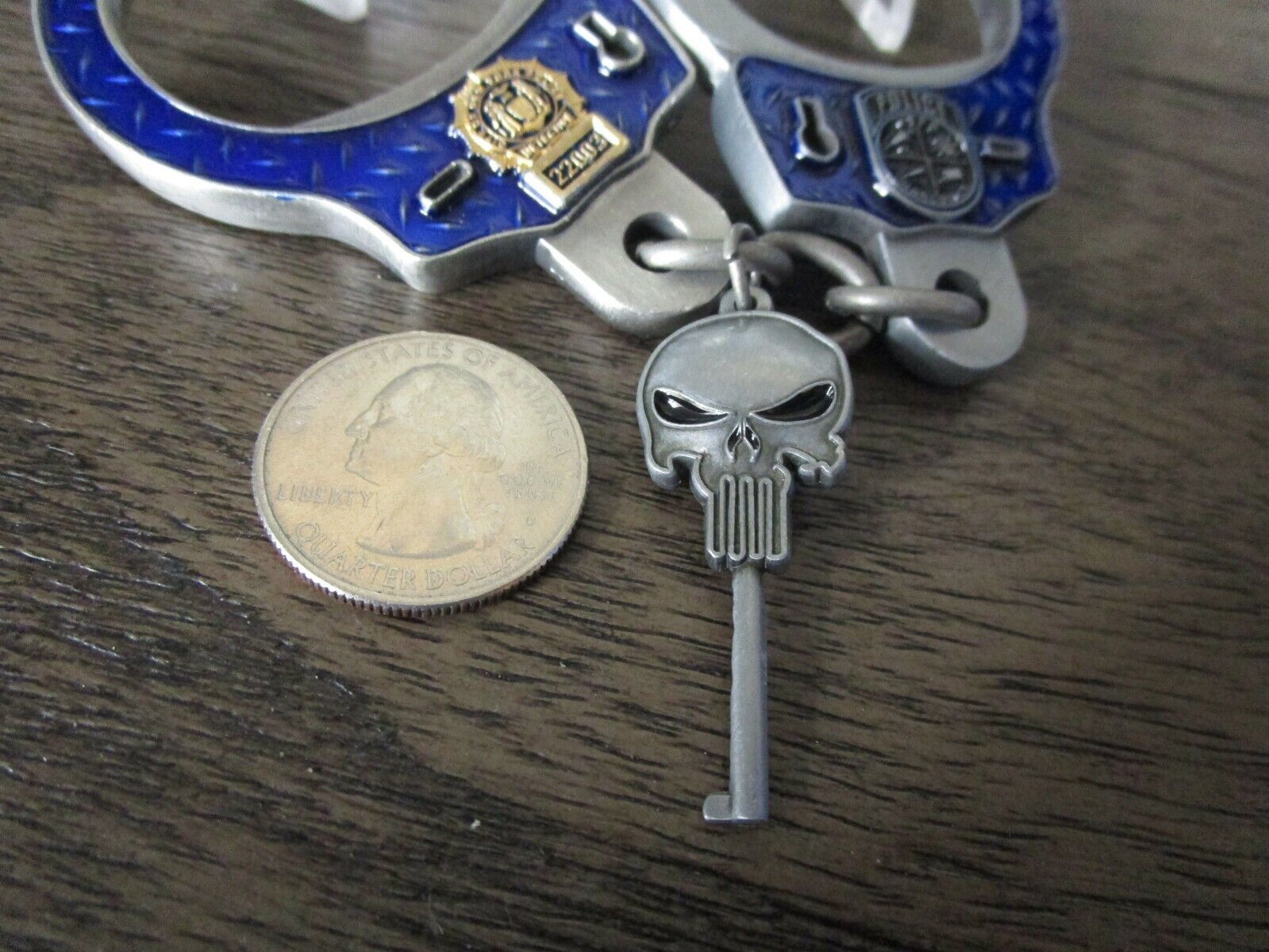 NYPD Narcotics Narco Handcuffs With Punisher Key Blue Version Challenge ...