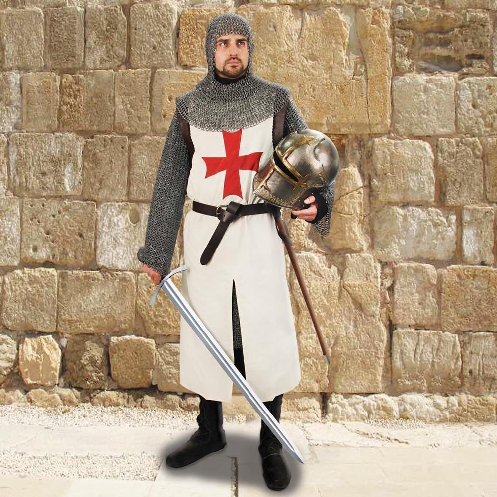 NauticalMart Medieval Knight Crusader Chainmail Shirt W/Coif /Sword ...