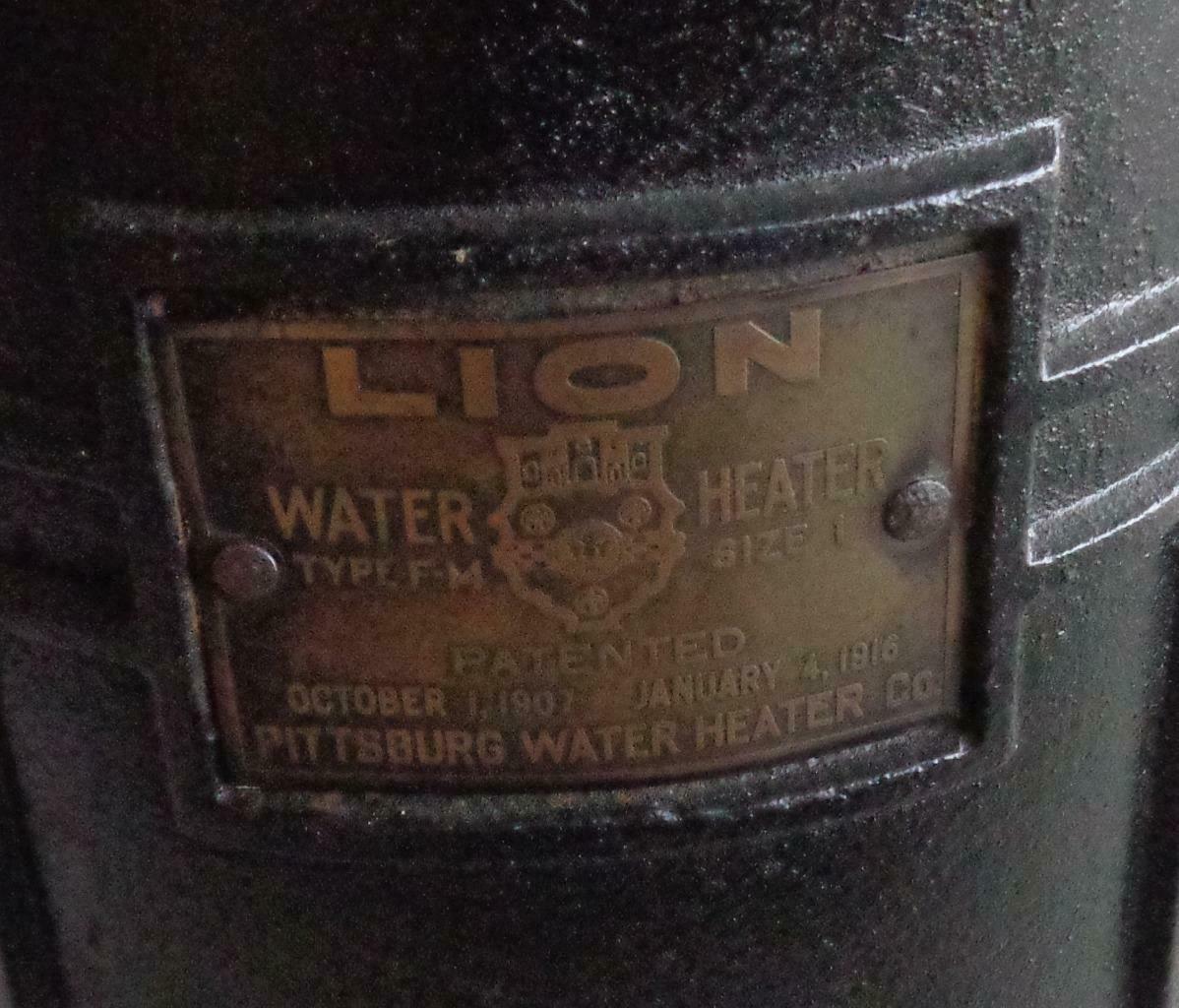 Antique Lion Cast Iron Water Heater Casing - 1907-1916 - Type F-14 ...