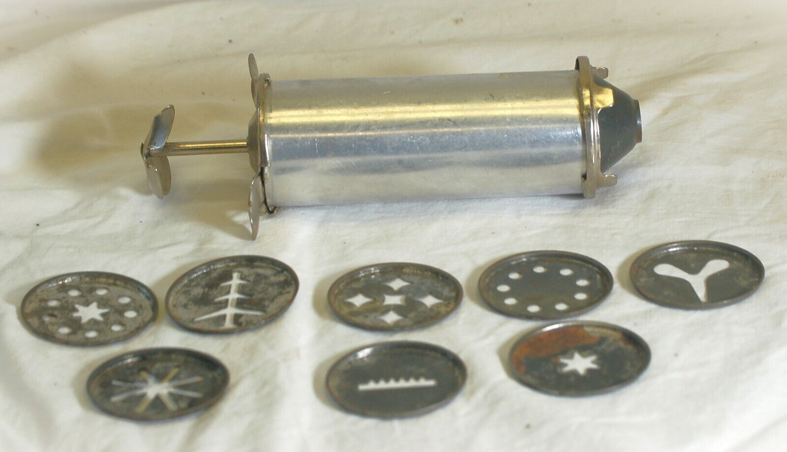 Aluminum Cake Cookie Decorator Icing Frosting Press with 8 Tips ...