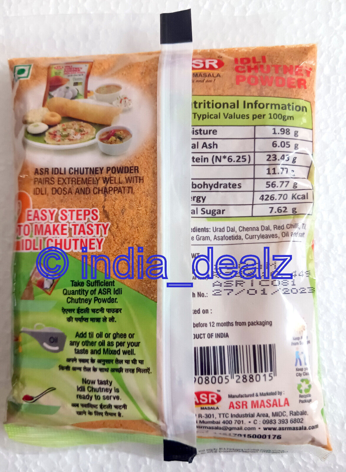 ASR Idli Chutney Gun Powder For Idli/Dosa molaga podi podi chutney ...