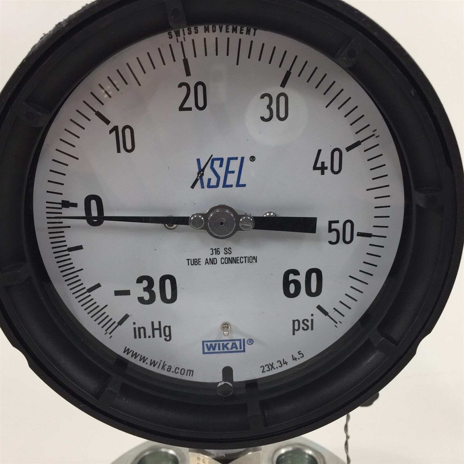 WIKA Xsel 30"hg-0-60PSI Vac Pressure Gauge Stainless With Ametek Diaphragm - Air Pressure Gauges